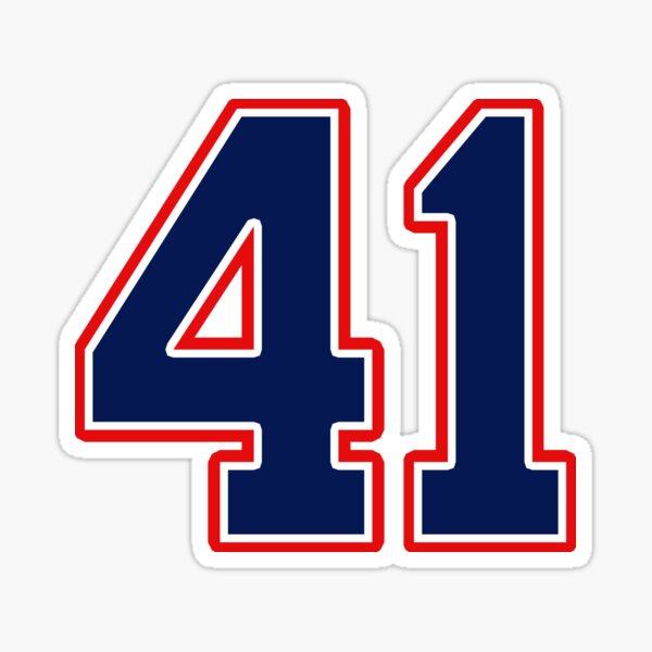 "Number Forty One 41 Sports Jersey" Sticker for Sale by MSBDesign ...