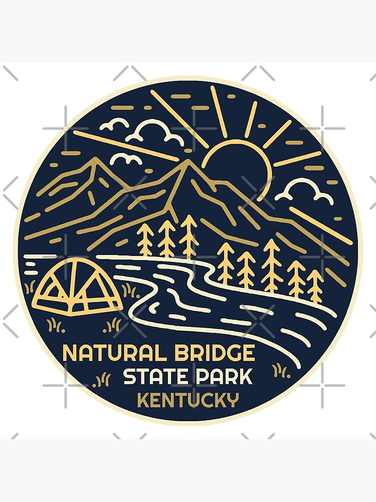"Natural Bridge State Park Mountain Drawing Logo" Art Print for Sale by ...