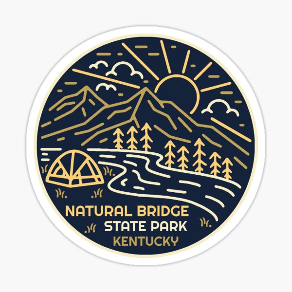 "Natural Bridge State Park Mountain Drawing Logo" Sticker for Sale by ...
