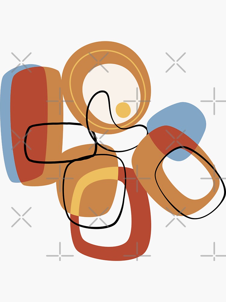 "Modern Abstract Geometric Earth Tone Shape Pattern" Sticker for Sale ...