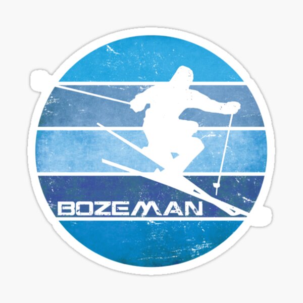 "Bozeman Montana Graphic Skis Vintage Retro" Sticker for Sale by ...