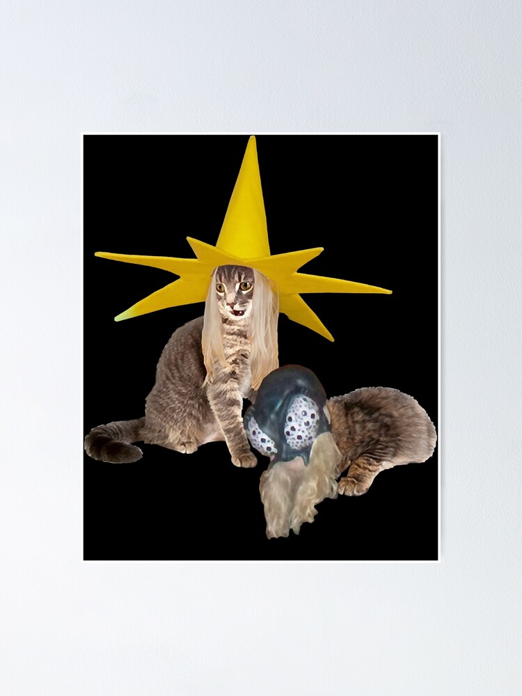 "Gec Hyperpop Cats hand crushed by a mallet meme" Poster for Sale by ...