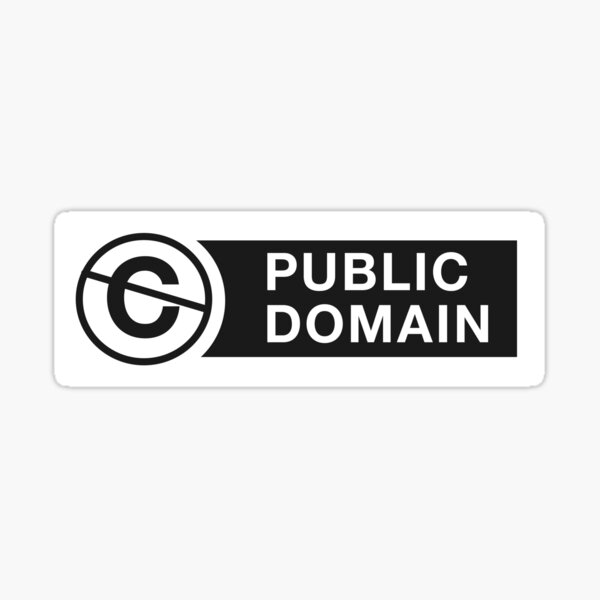 "Public Domain Free Use No Copyright Logo" Sticker by Popular-Gifts ...