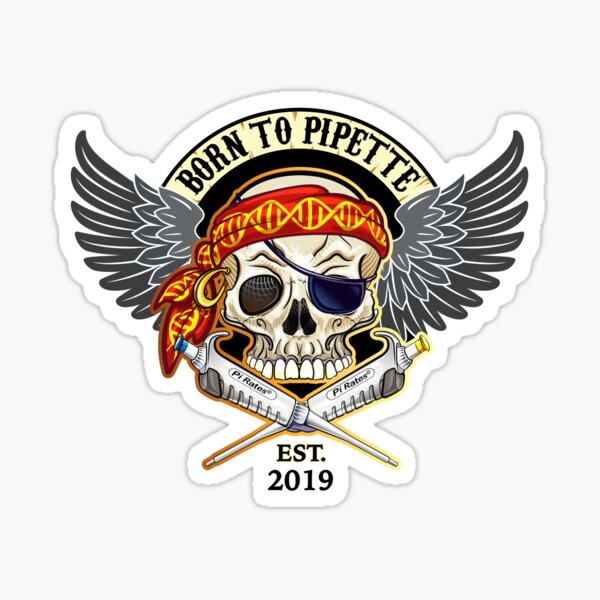 "BORN TO PIPETTE 2019 - Skull with DNA Headband and Micropipettes ...
