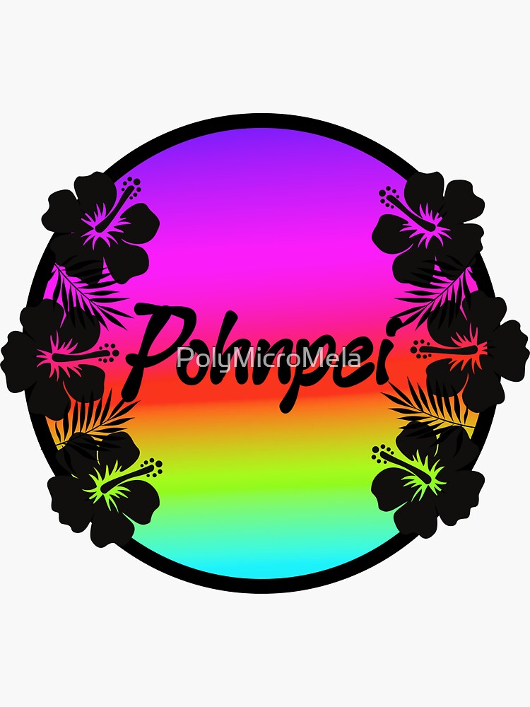 "Pohnpei rainbow wreath" Sticker for Sale by PolyMicroMela | Redbubble
