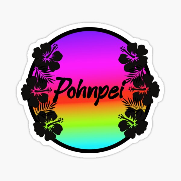 "Pohnpei rainbow wreath" Sticker for Sale by PolyMicroMela | Redbubble