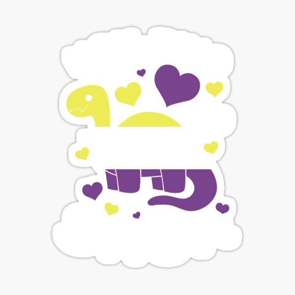 "Non-Binosaur Yellow White and Purple LGBT Dinosaur Gay Pride Tshirt ...