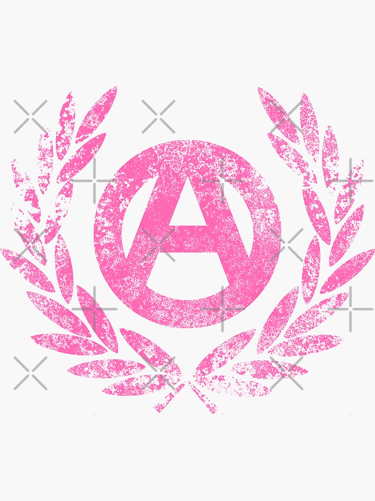 "Anarchy Symbol Laurel--Pink-Antiqued" Sticker for Sale by SCHPiDAUU ...