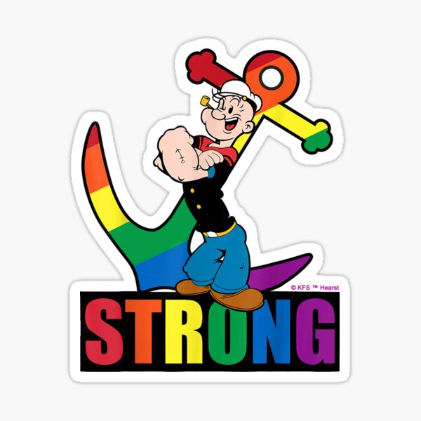 "LGBTQIA+ PRIDE POPEYE STRONG" Sticker for Sale by PolinaGaley | Redbubble