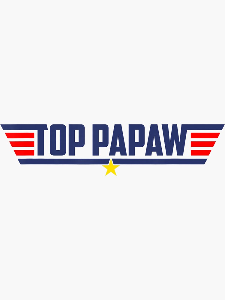 "Mens Top Papaw Personalized 80S Dad Humor Movie Gun" Sticker for Sale ...