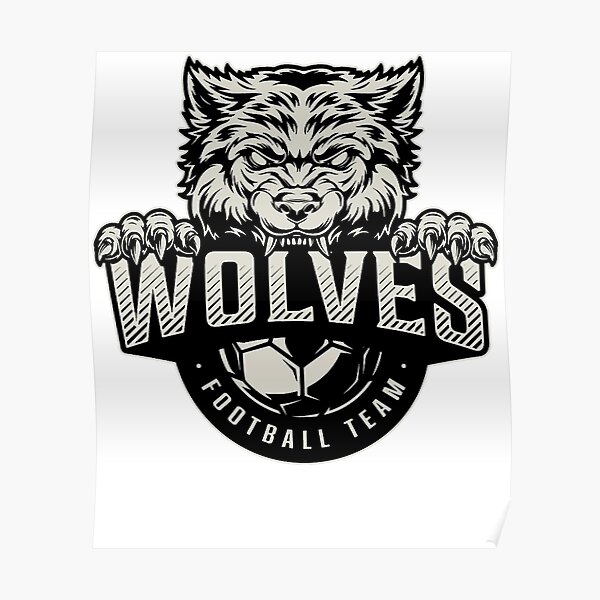 "Wolves Football Team Logo design " Poster for Sale by JosiahqWoods ...