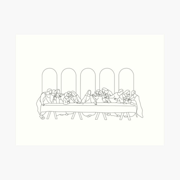 "The Last Supper Line Art" Art Print for Sale by andienhuynh | Redbubble