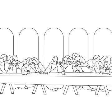"The Last Supper Line Art" Metal Print for Sale by andienhuynh | Redbubble