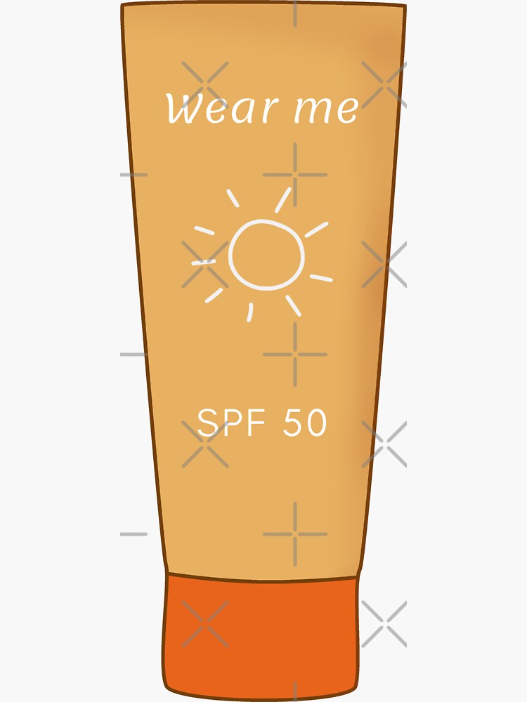 "Wear Sunscreen SPF 50" Sticker for Sale by JanviRamani | Redbubble