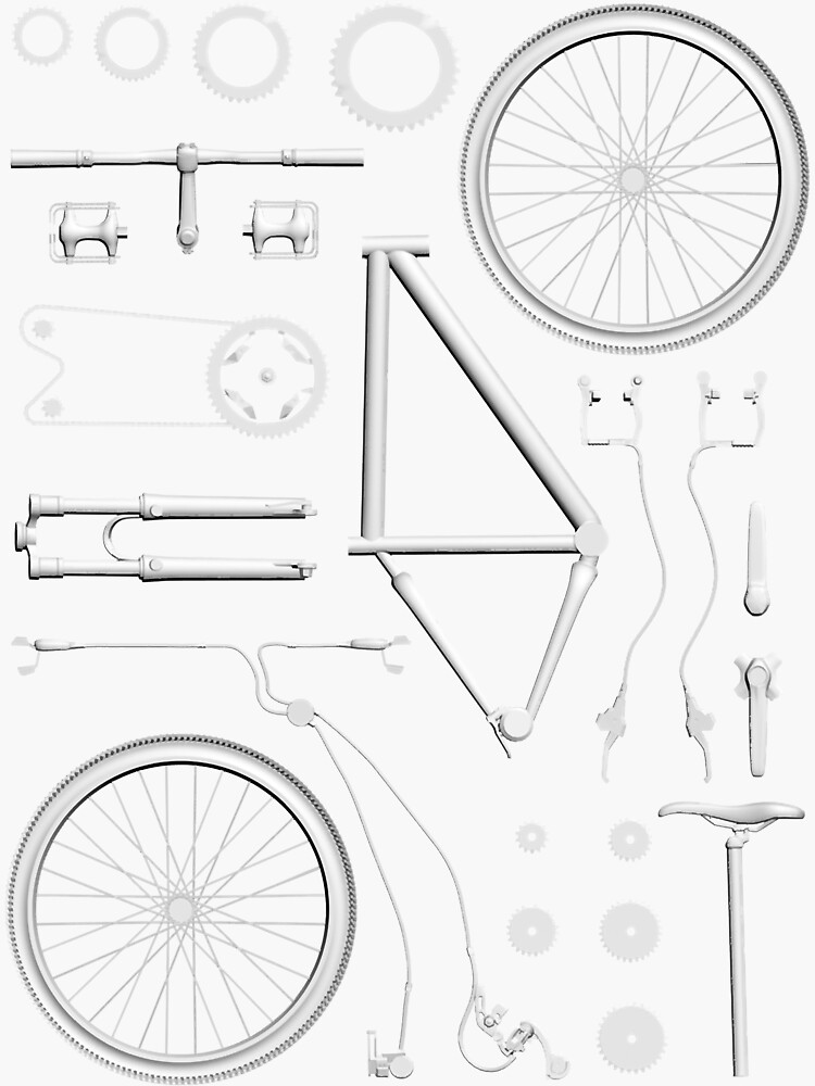 "Bike exploded" Sticker for Sale by BorstromRonald | Redbubble