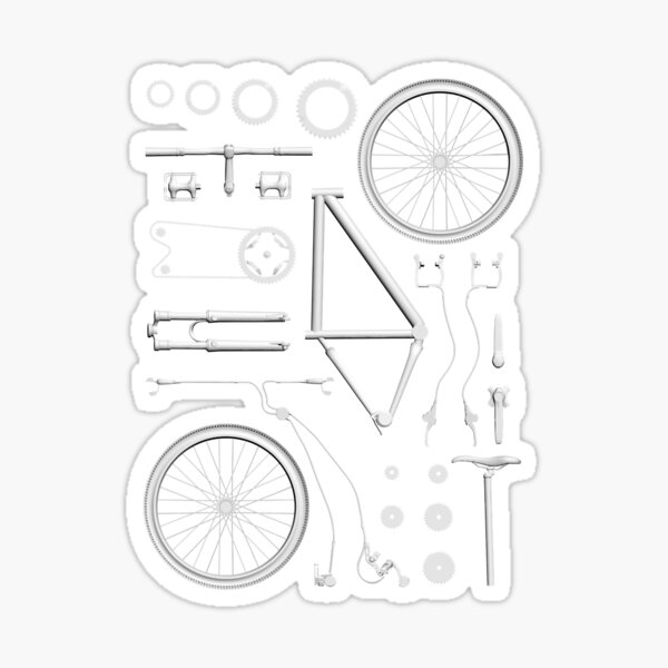"Bike exploded" Sticker for Sale by BorstromRonald | Redbubble
