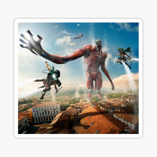 "Survey Corps VS Colossal Titan" Sticker for Sale by estebanwork ...