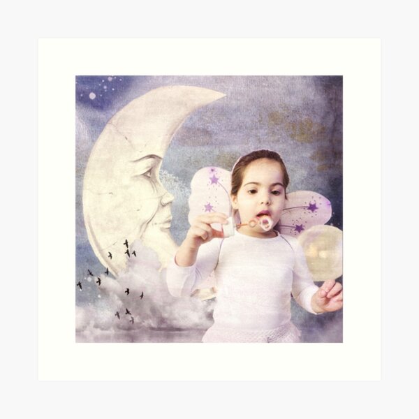 "Goodnight Moon-Little Fairy" Art Print by Littlebitboho | Redbubble
