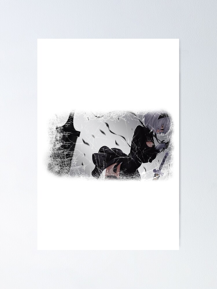 "Nier Automata - 2b" Poster by FoxTNS | Redbubble