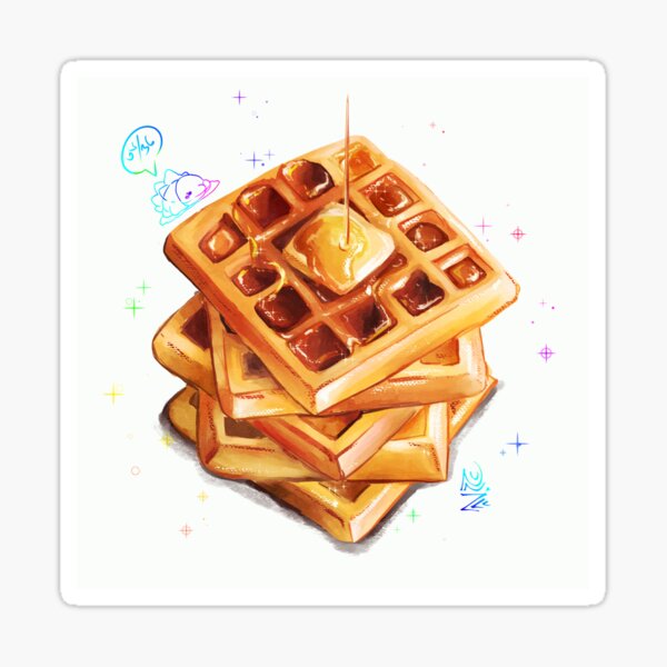 "Waffle Stack" Sticker for Sale by Nunziwaaa | Redbubble