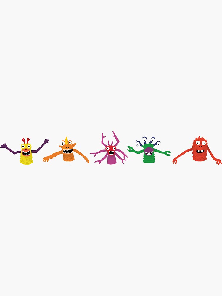 "Finger Monsters" Sticker for Sale by twobartown | Redbubble