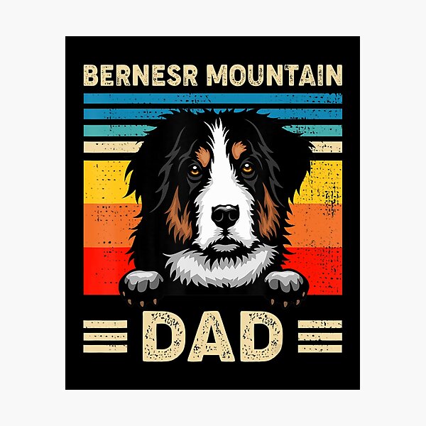 Lámina fotográfica «Hombre Berners Mountain Dad Padre Perro Papá Día ...