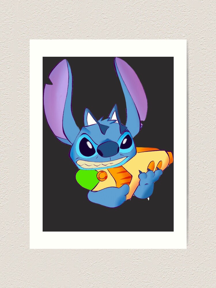 "Stitch Cartoon and Gun" Art Print for Sale by nehmeroideenerp | Redbubble