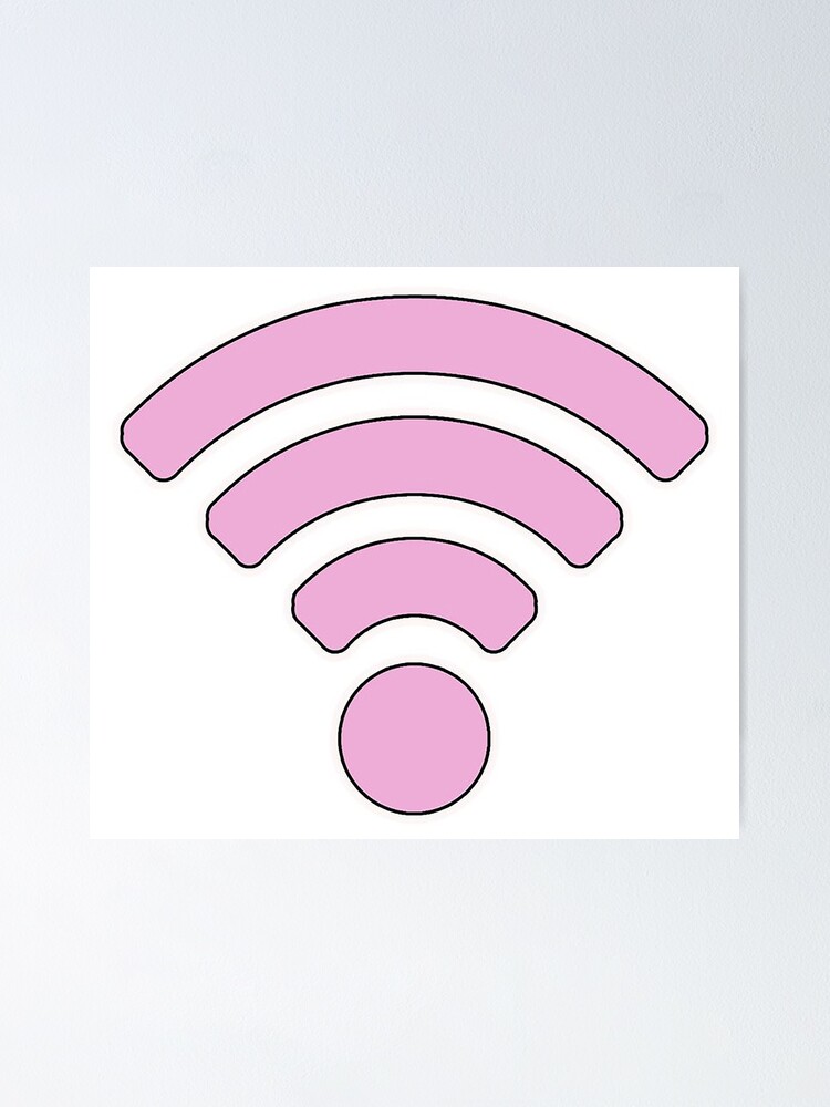 "Pink Wifi Logo (Sticker)" Poster by BlueDesign | Redbubble
