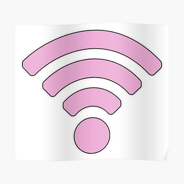 "Pink Wifi Logo (Sticker)" Poster by BlueDesign | Redbubble