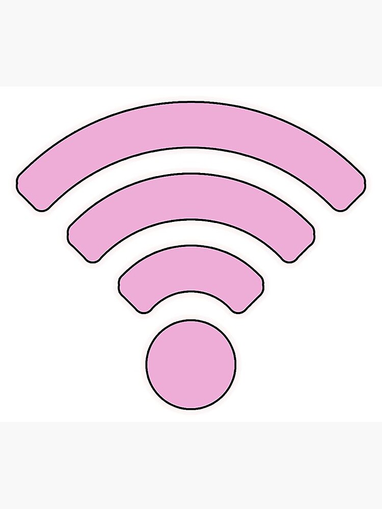 "Pink Wifi Logo (Sticker)" Sticker by BlueDesign | Redbubble