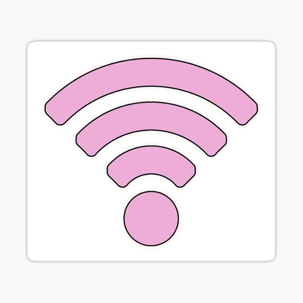 "Pink Wifi Logo (Sticker)" Sticker by BlueDesign | Redbubble