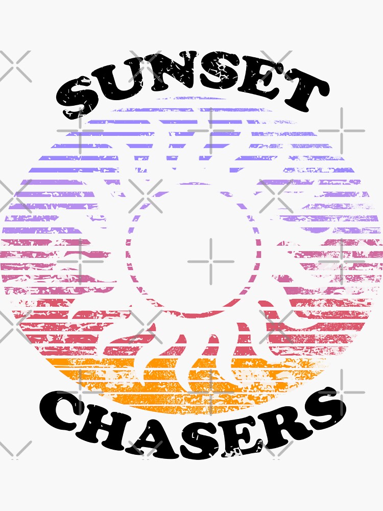 "Sunset Chasers Vanlife Travel for Hippie Nomads" Sticker for Sale by ...