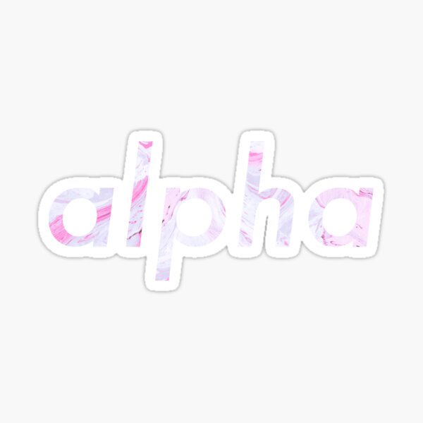 "Alpha – pink marble" Sticker by darcy23 | Redbubble
