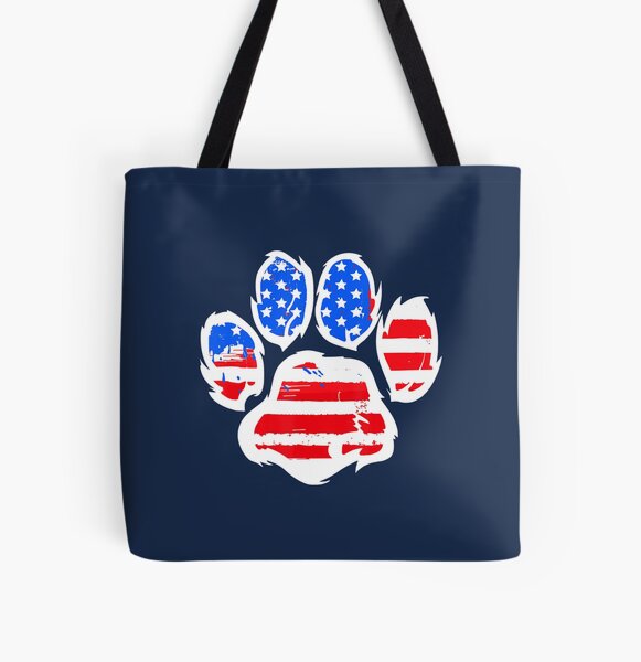 "Patriotic Furry Pride American Flag Fursuit Dog Paw Print" Tote Bag ...