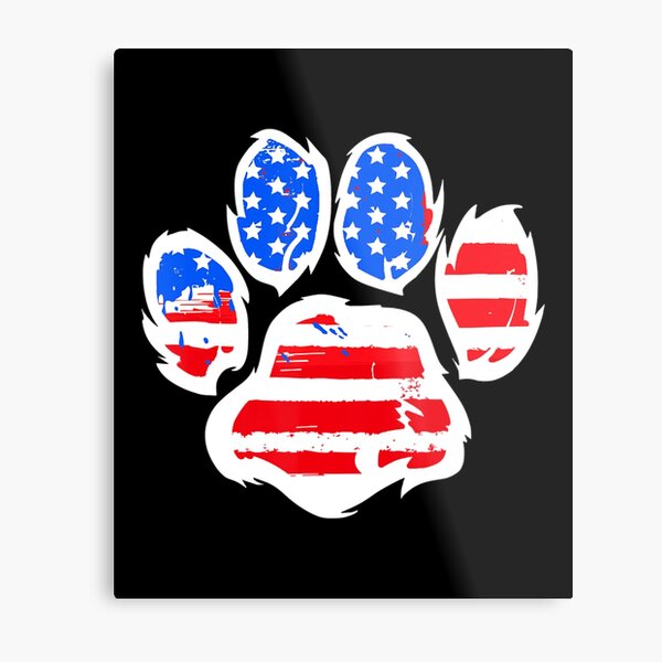 "Patriotic Furry Pride American Flag Fursuit Dog Paw Print" Metal Print ...