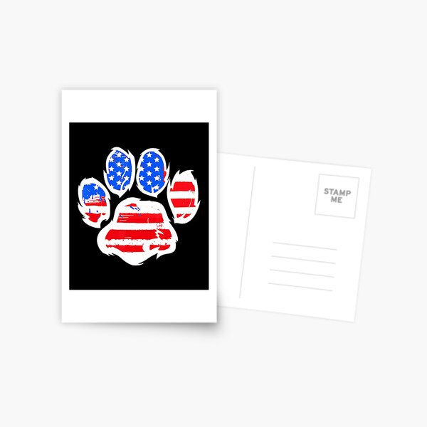 "Patriotic Furry Pride American Flag Fursuit Dog Paw Print" Postcard ...