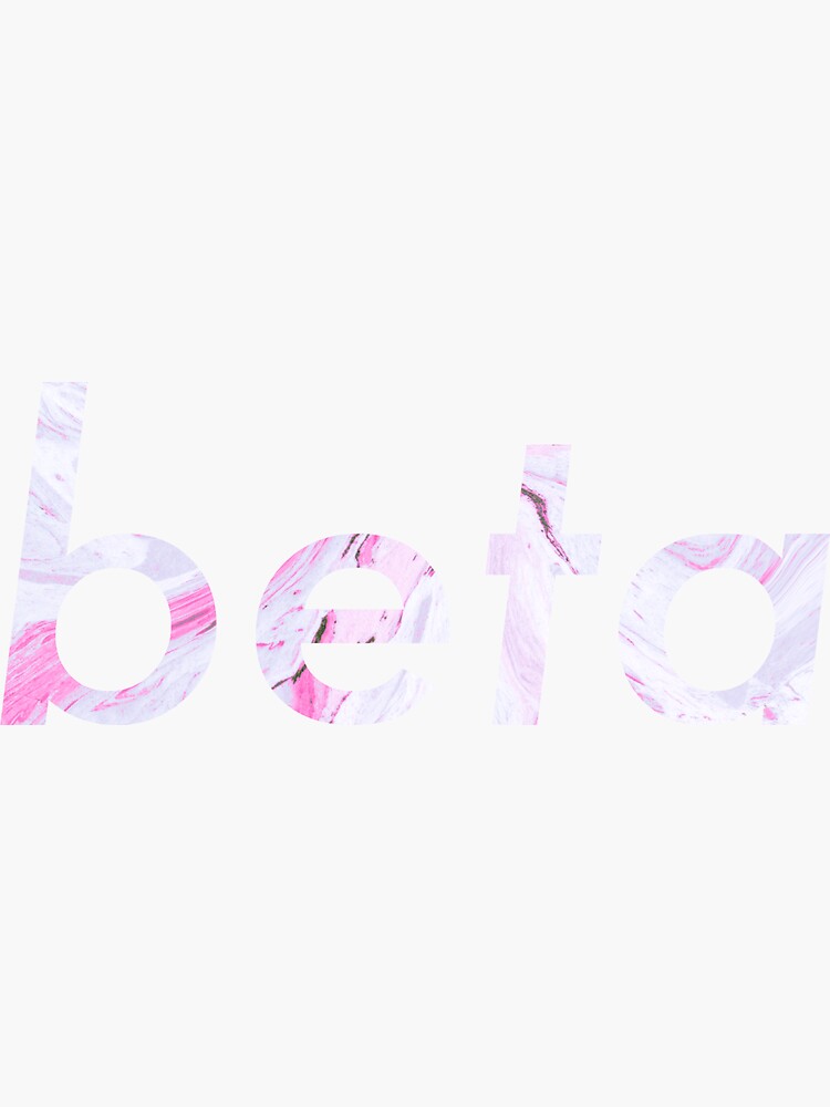 "Beta – pink marble" Sticker by darcy23 | Redbubble