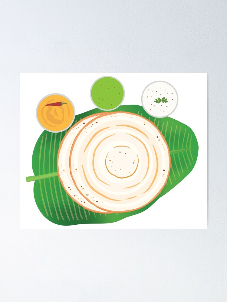 "Masala Dosa Idli Churtney on Banana Leaf Indian Food" Poster for Sale ...