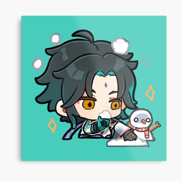 "Xiao with Chibi Snowman- Genshin Impact Xiao - Chibi Pack" Metal Print ...