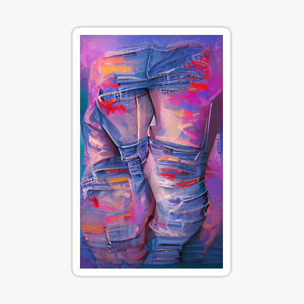 "Ripped Jeans Cool 80s Art" Sticker for Sale by GenXcentric | Redbubble