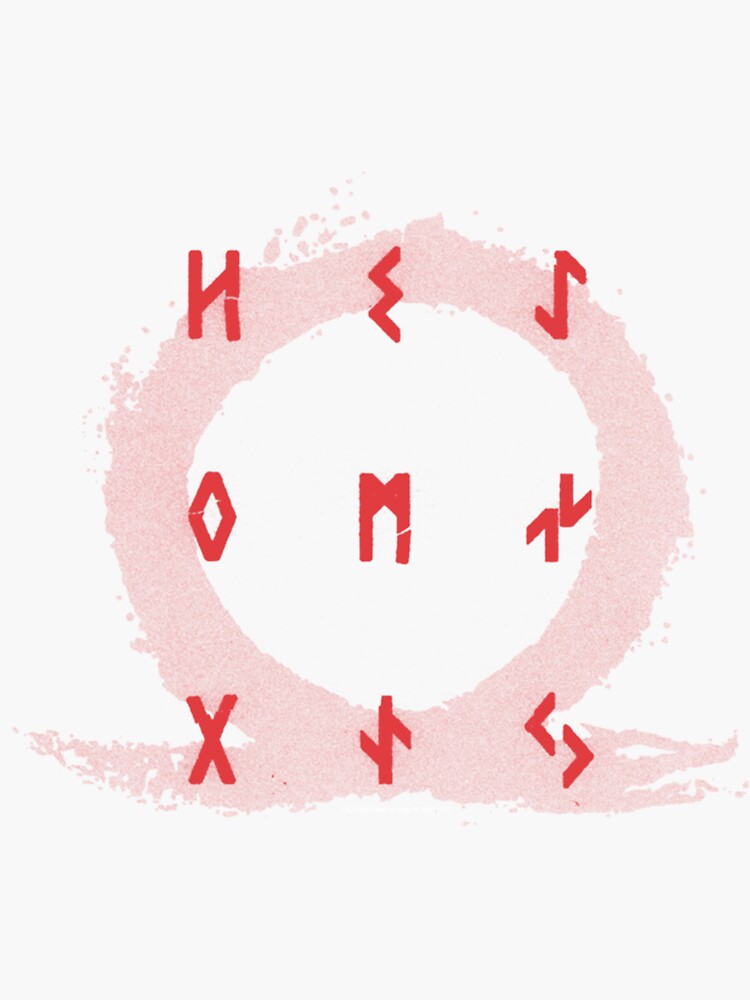 "God of War Red Icon with Runes" Sticker for Sale by LastaMuise | Redbubble
