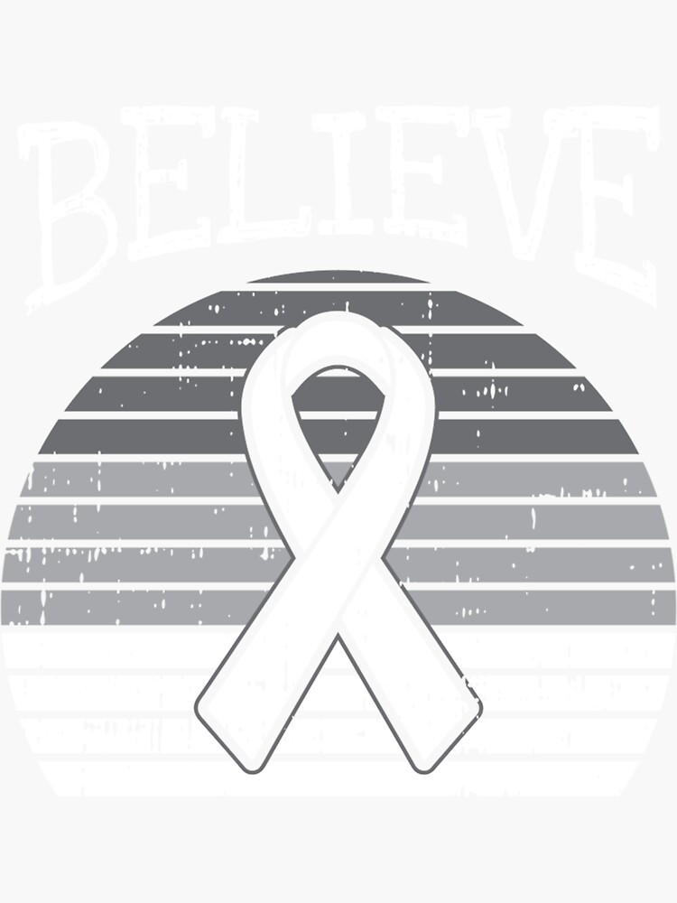"Gray Ribbon Brain Cancer Tumor Fighter Retro" Sticker for Sale by ...