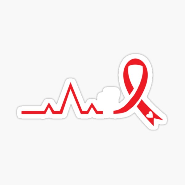 "Heartbeat Red Ribbon Sepsis " Sticker for Sale by KilanGasta | Redbubble