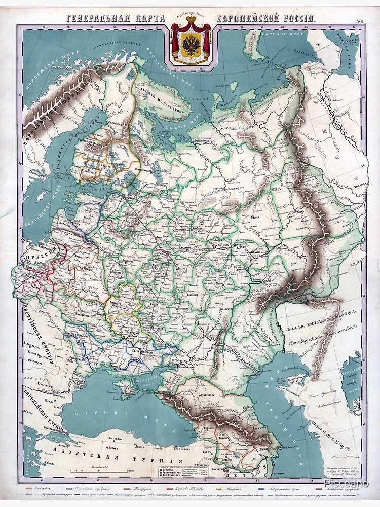 "1860 General Political Map of European Russia" Art Print for Sale by ...