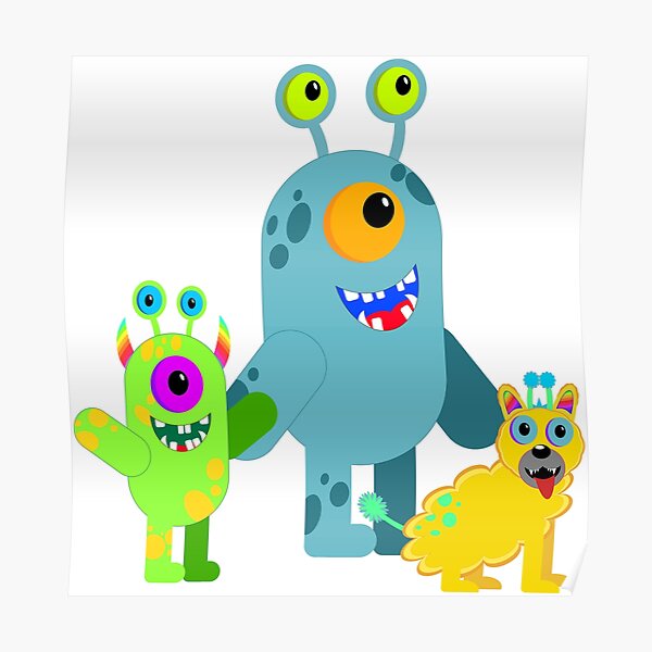 Póster «Dos extraterrestres lindos y un diseño de dibujos animados de ...