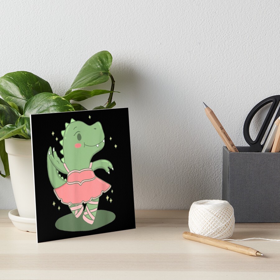 "Dancing T-Rex Dinosaur Ballerina for Ballet Dancer" Art Board Print ...