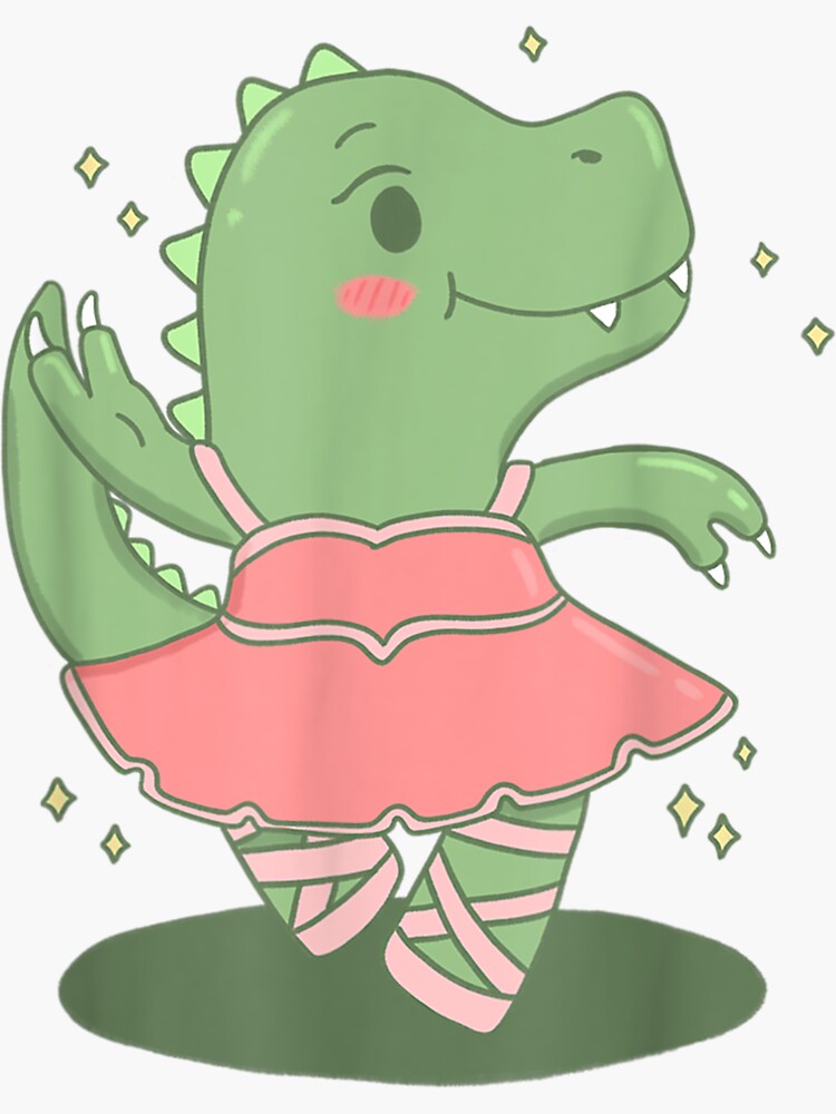 "Dancing T-Rex Dinosaur Ballerina for Ballet Dancer" Sticker for Sale ...