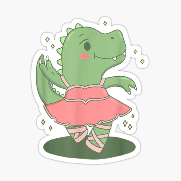 "Dancing T-Rex Dinosaur Ballerina for Ballet Dancer" Sticker for Sale ...