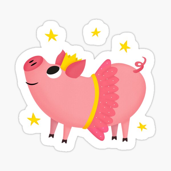"Miss Piggy the Piglet" Sticker for Sale by cutieotter | Redbubble