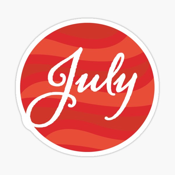 "July" Sticker for Sale by crazyartdreams | Redbubble